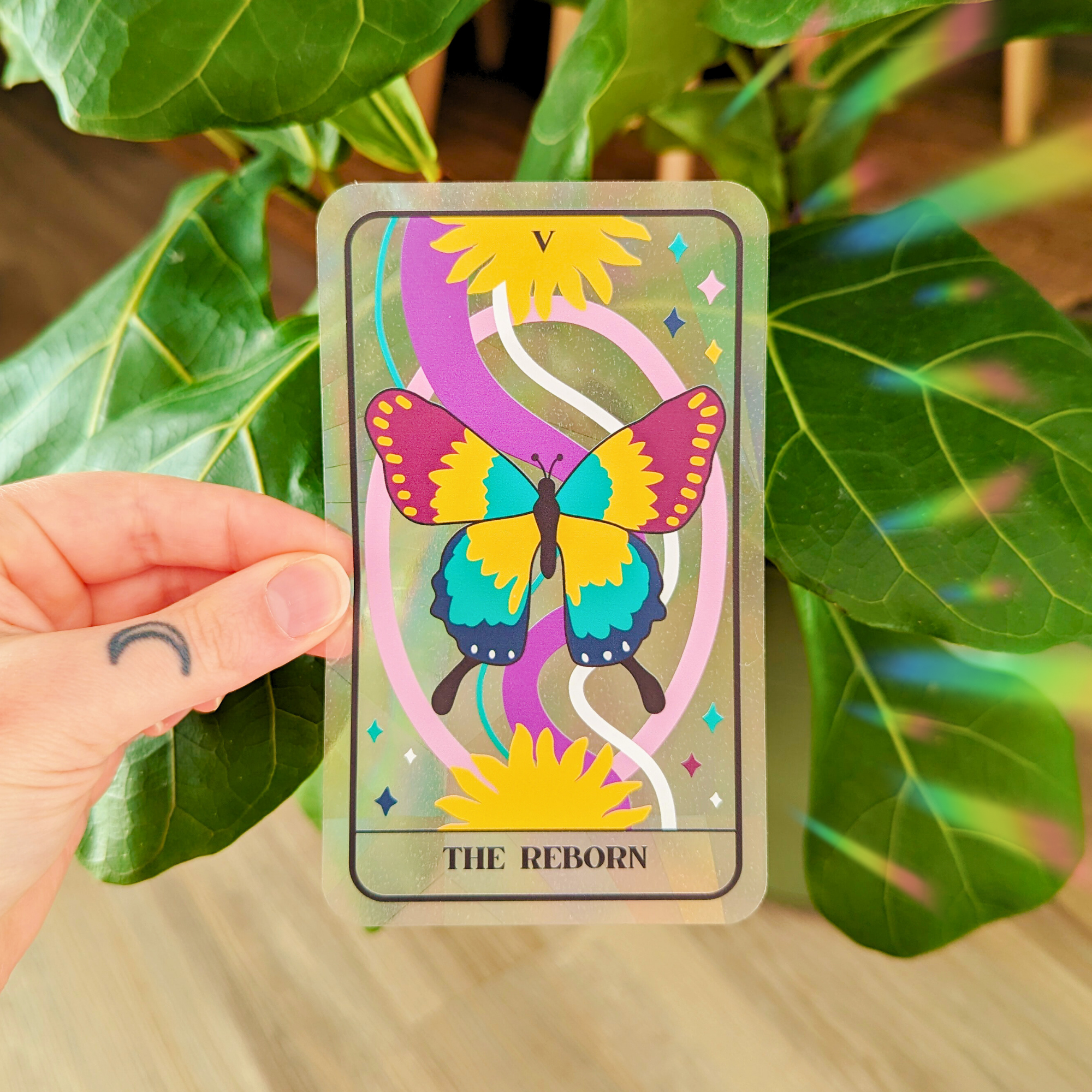 butterfly tarot card suncatcher sticker – allymakesmagic™