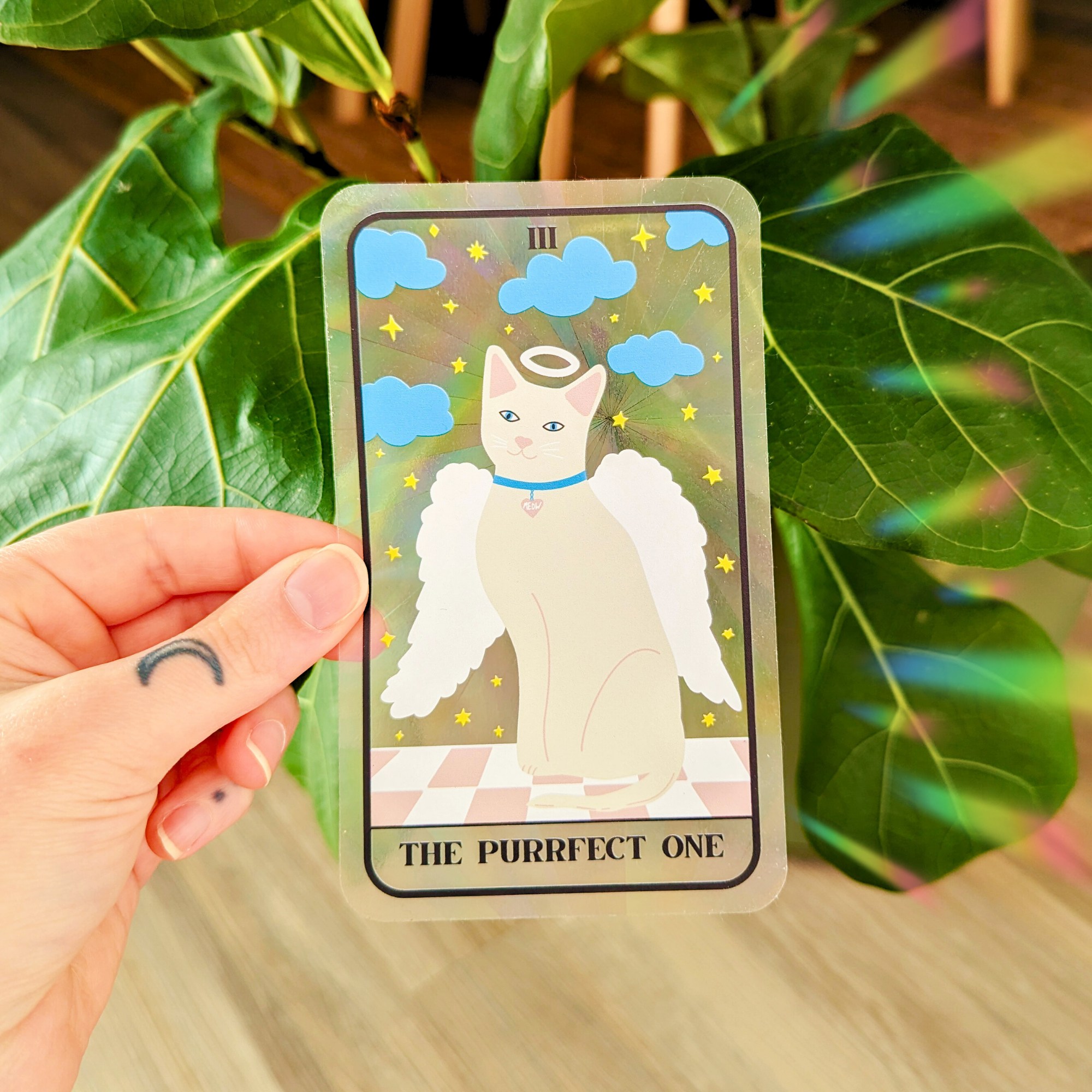purrfect angel suncatcher sticker – allymakesmagic™